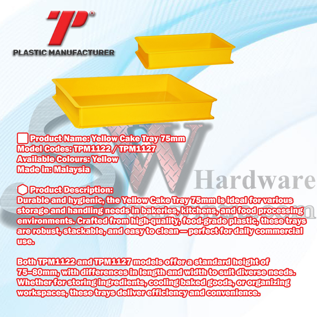 TP Plastic Heavy Duty Yellow Cake Tray 75MM – TPM1122 / TPM1127 | Food ...