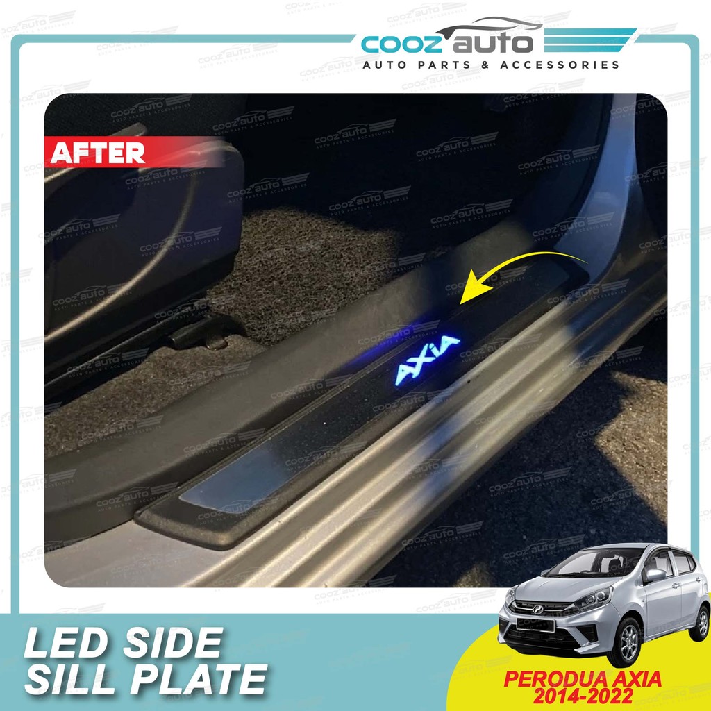Perodua Axia 2014 - 2022 LED Door Side Sill Step Plates Blue Plat Pintu ...