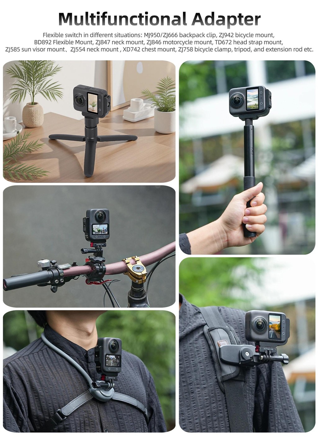 OSMO360 Magnetic Adapter L-Shaped Extension Bracket Quick-Release Two ...