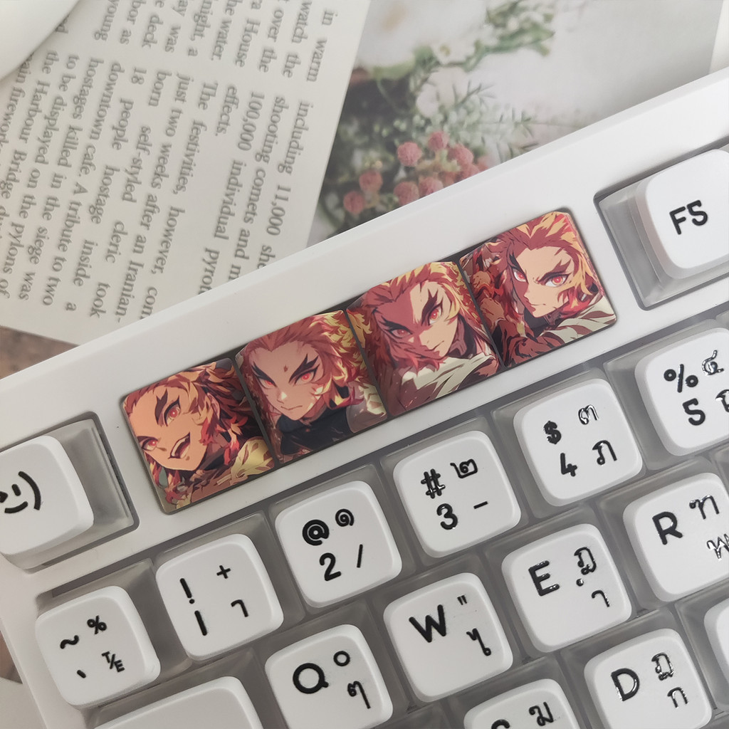 4pcs One Piece Keycaps Cherry R4 PBT Dye Sublimation Mechanical ...