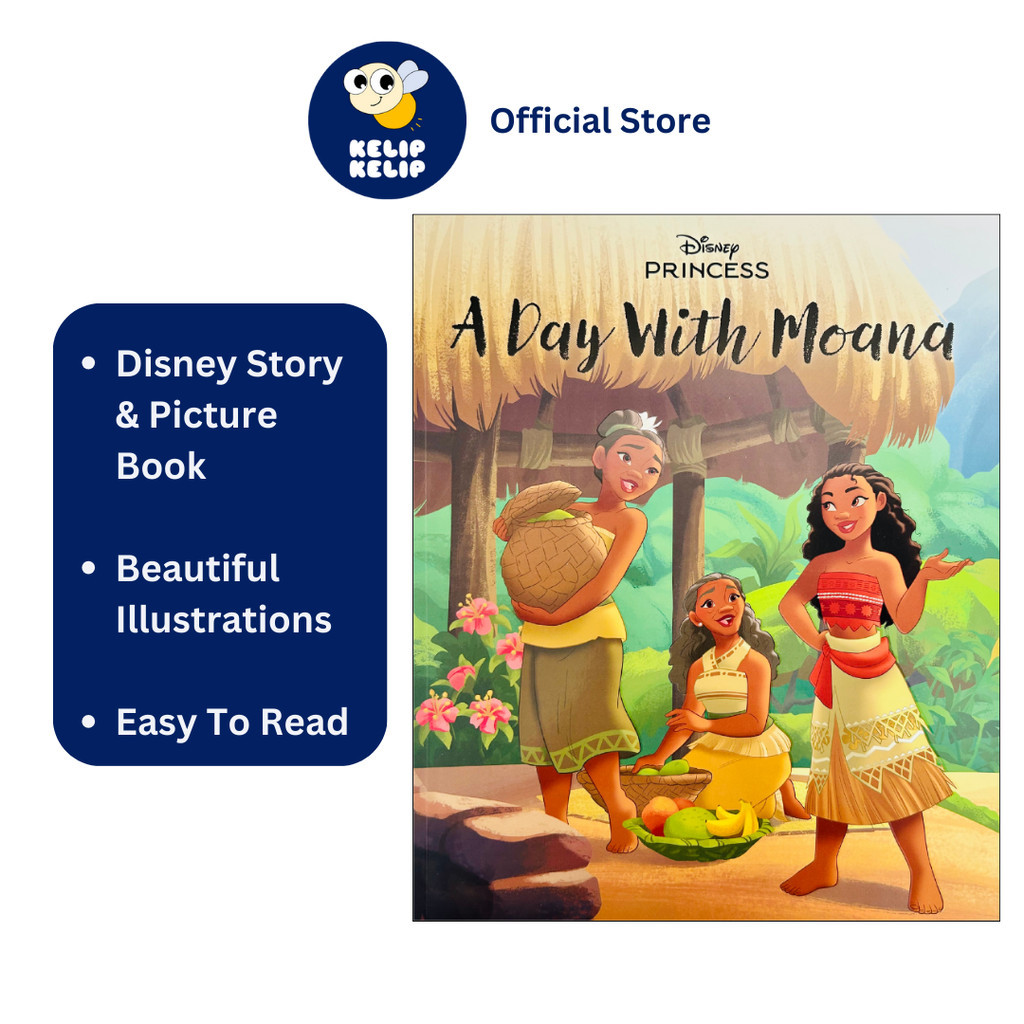 Disney Princess A Day With Moana Picture Story Book For Kids Easy To ...