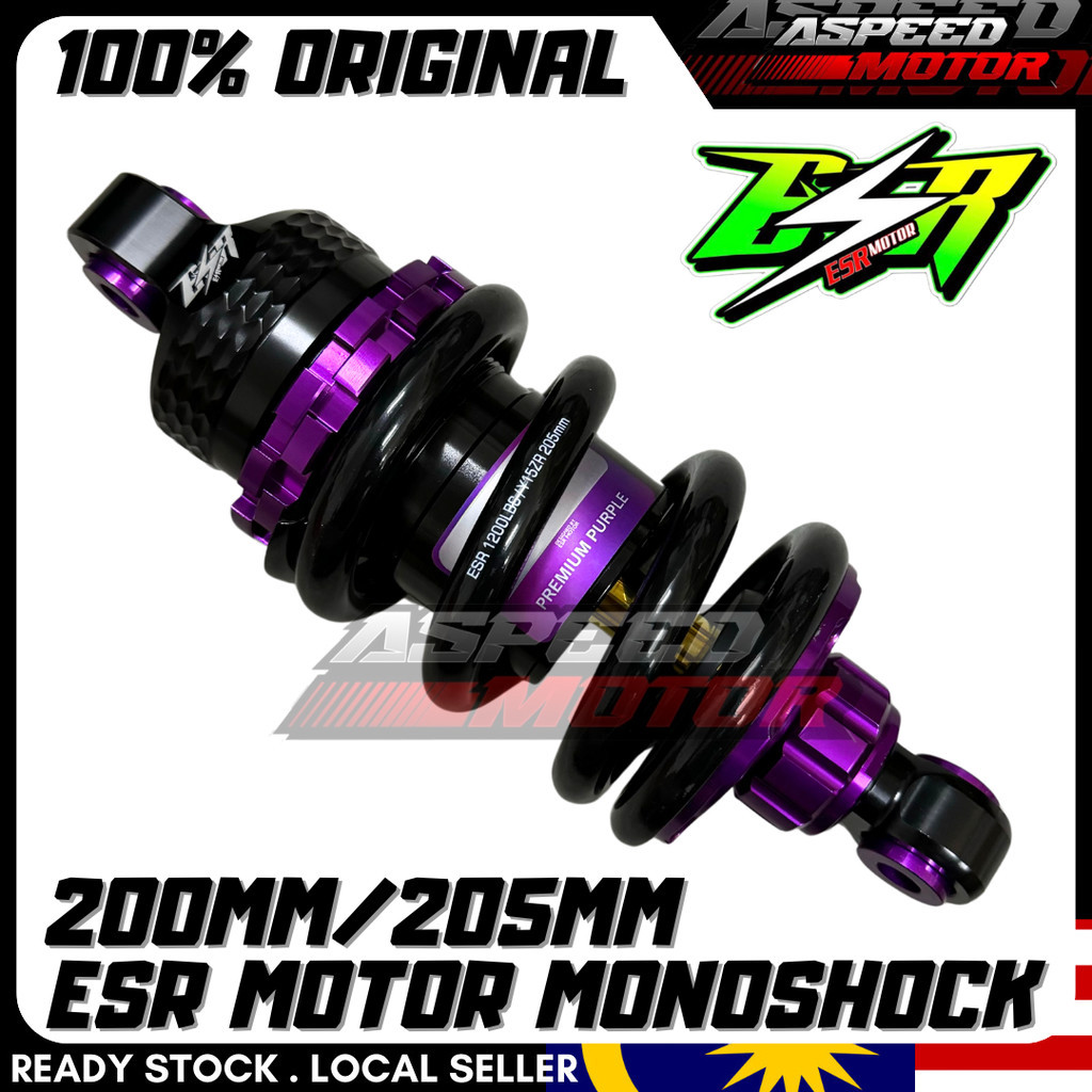 100% ESR MOTOR MONOSHOCK ADJUSTABLE 200mm 205mm Y15ZR Y15 LC135 V1 V2 ...