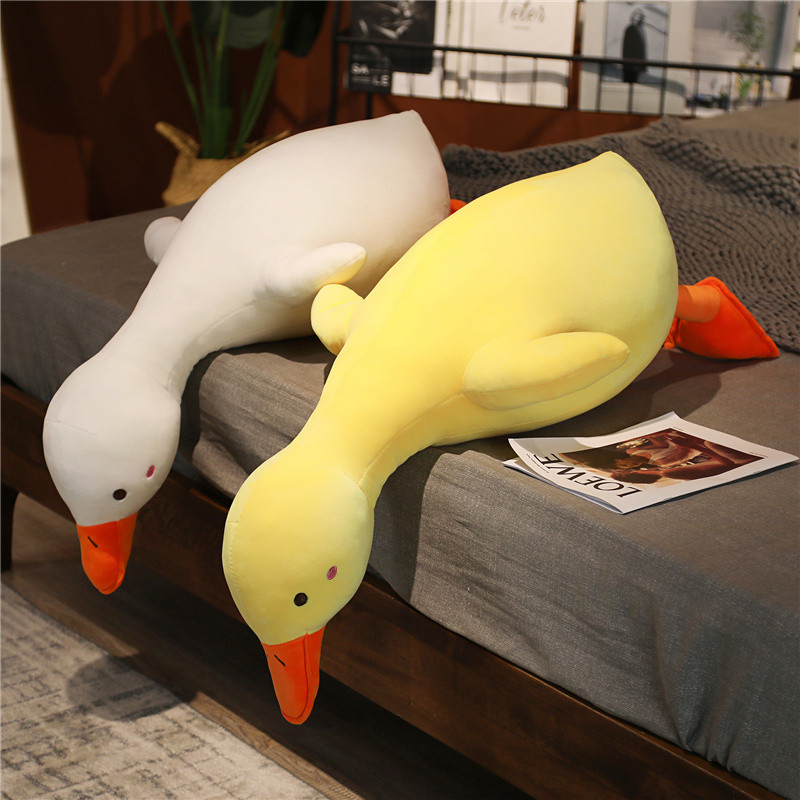 Big White Goose and Yellow Duck Plush Toys Cute Realistic Duck Plush ...