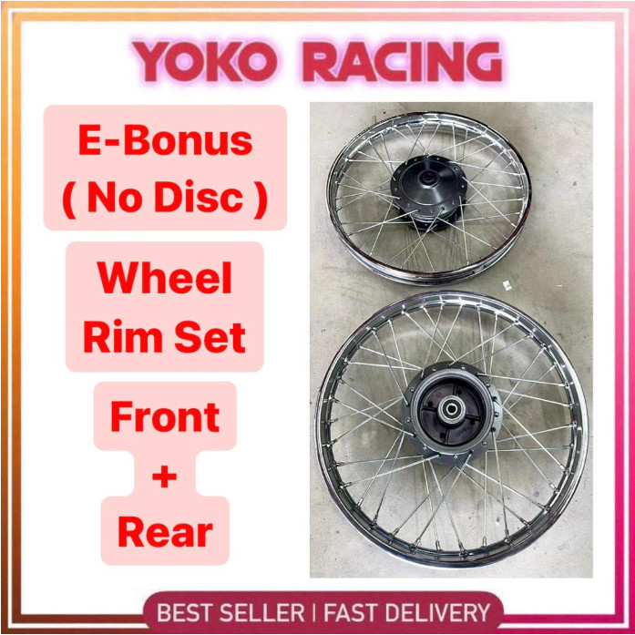 ( Front + Rear ) SYM E Bonus 110 Bonus110 Wheel Rim Set Depan ...