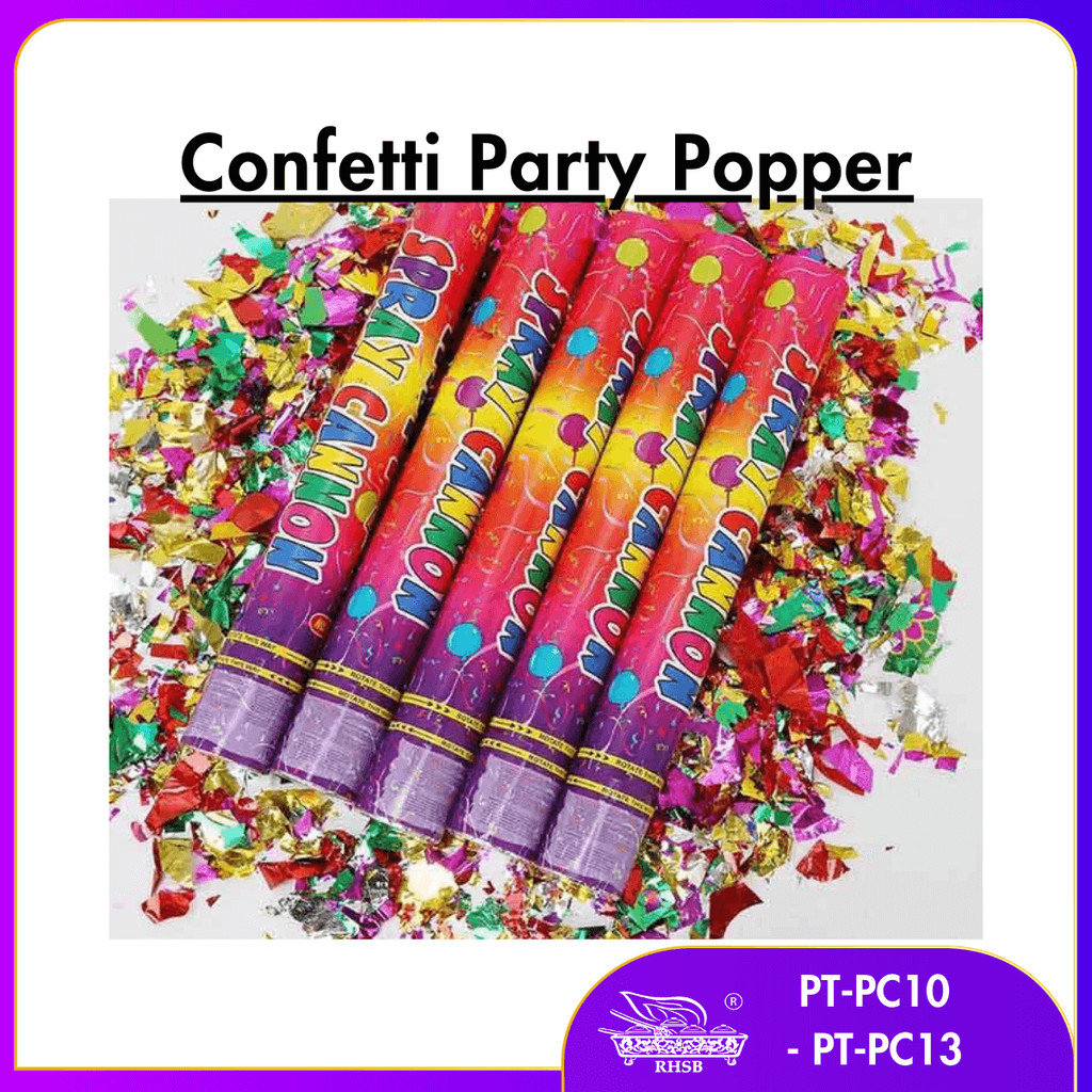 [30/40/60/80cm] TWIST STYLE PARTY POPPER POP / PARTY POPPER CONFETTI ...