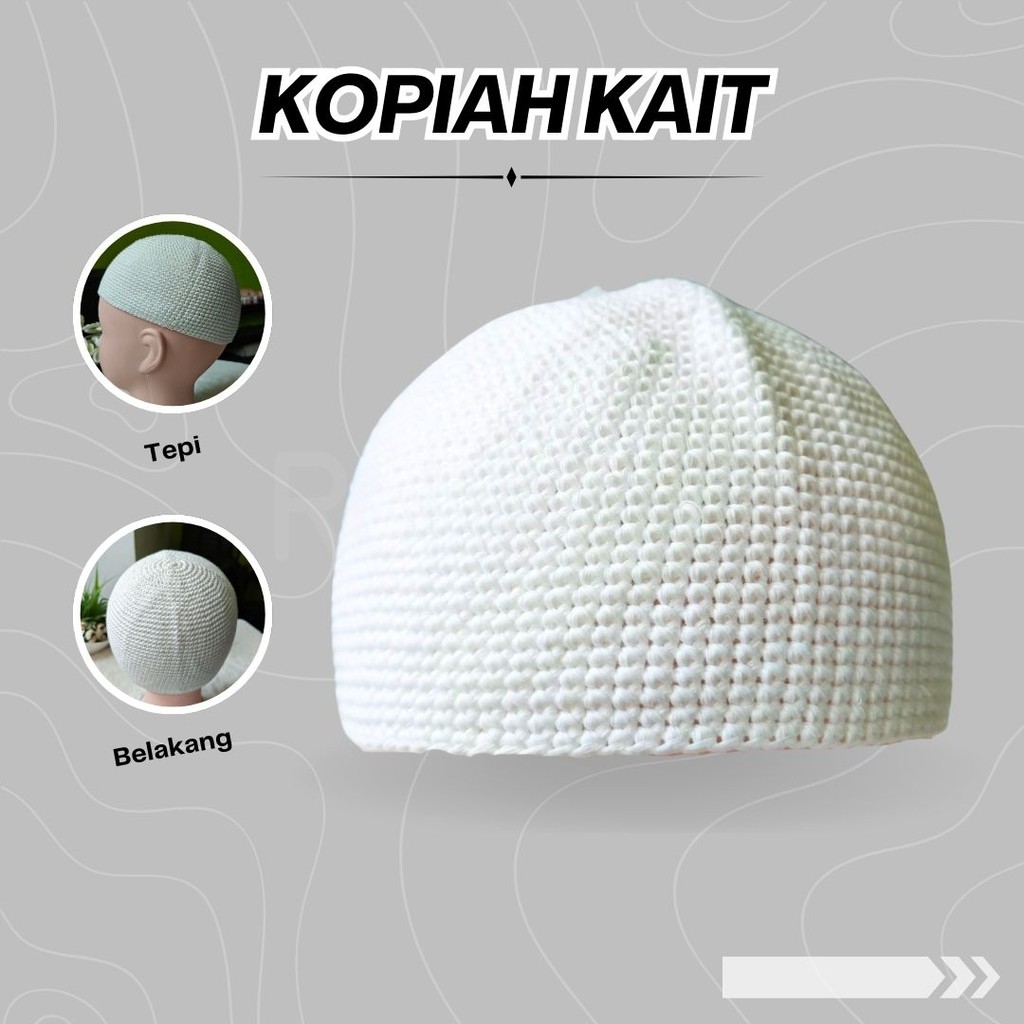 KUPIAH KAIT HAJI UMRAH | KOPIAH RAJUT HAJI UMRAH | UNTUK KEGUNAAN SOLAT ...