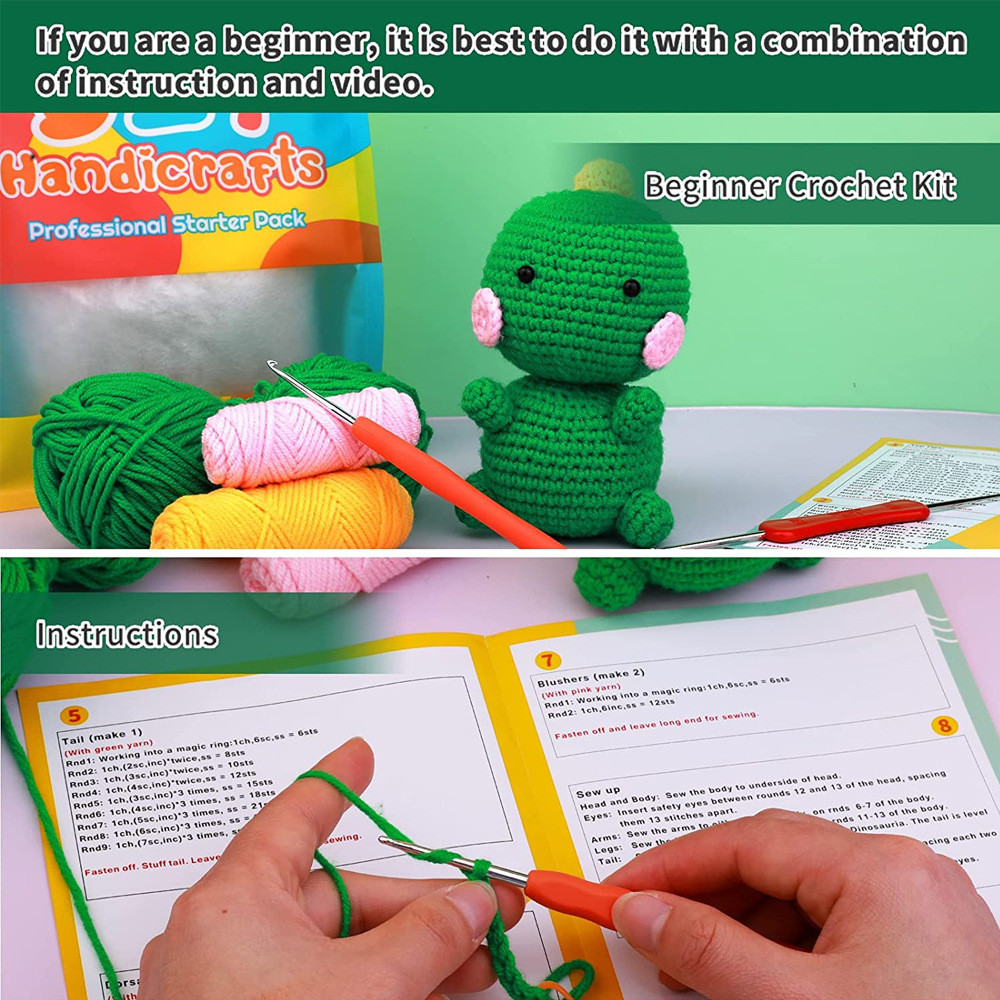 Beginner Crochet Material Kit- DIY Crochet Set-Full Knitting Tools ...