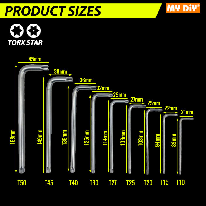 MYDIYHOMEDEPOT - 9PCS ALLEN KEY SET BALL POINT ALLEN KEY TORX STAR ...