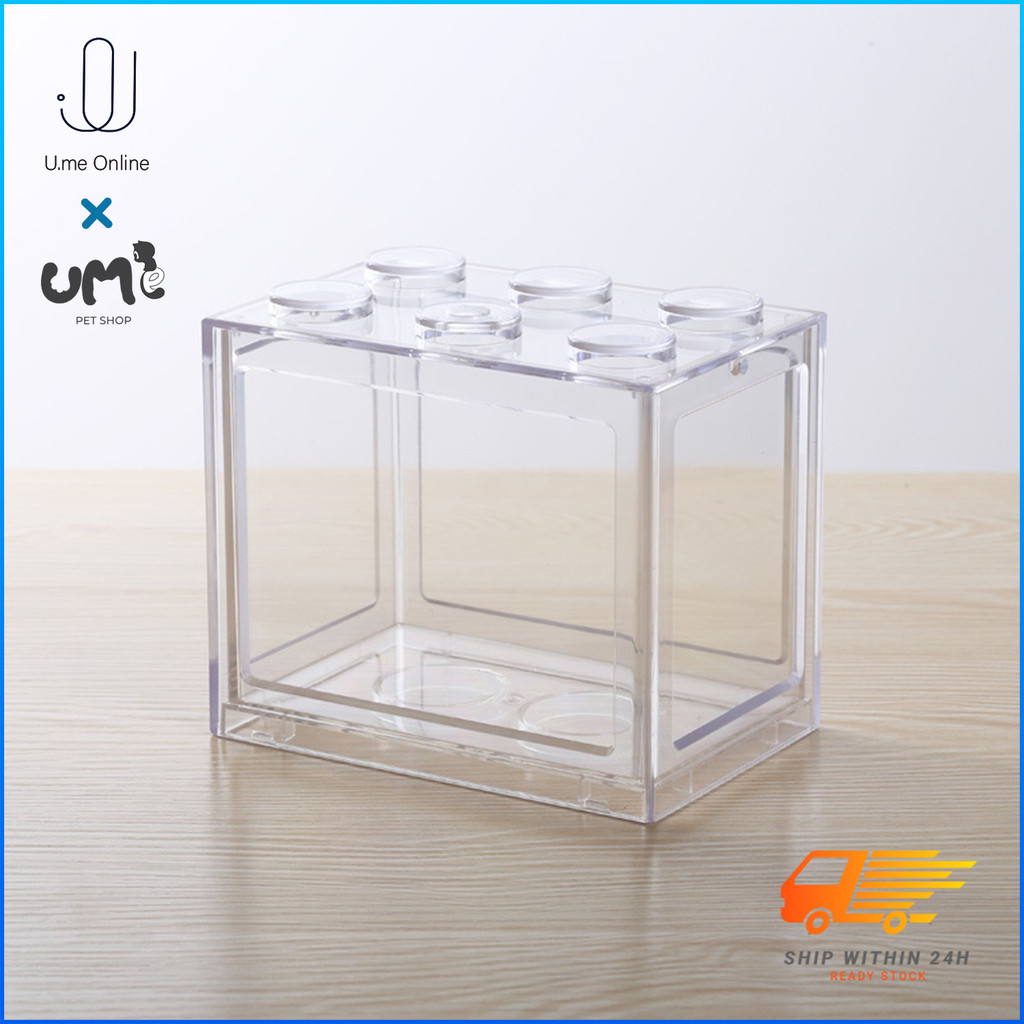 Ume Pet Fish Tank Brick & Block Aquarium Mini Desktop Fish Tank with ...