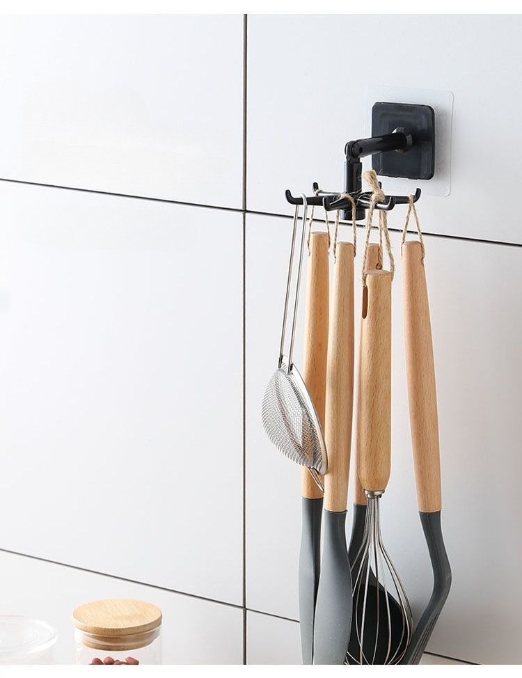 Home Storage Kitchen Hook Hexagonal Rotating Hook 360 Degree Rotating ...
