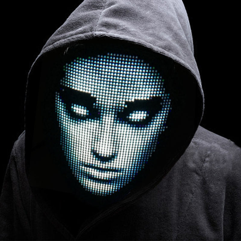 Led Luminous Mask Face Changing Cyberpunk Mask Full Face Masquerade ...