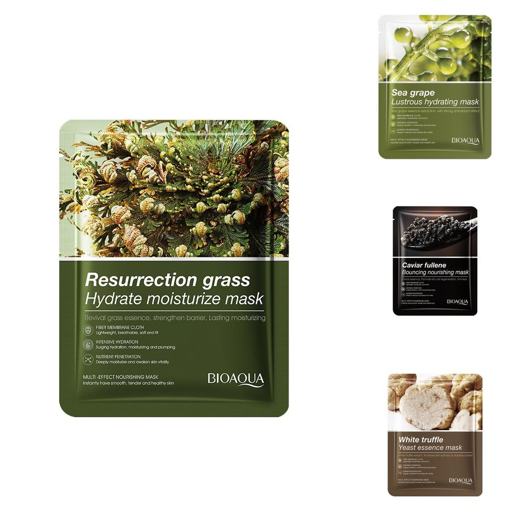 Bioaoua Hydrating Sea Grape Caviar Facial Mask For Intense Moisture And ...