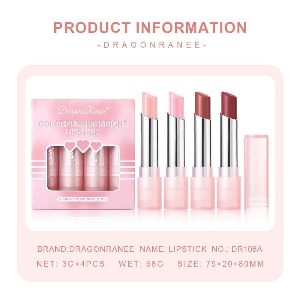 Dragon Ranee 4pcs/set Jelly Lipstick Makeup Temperature Color Changing ...