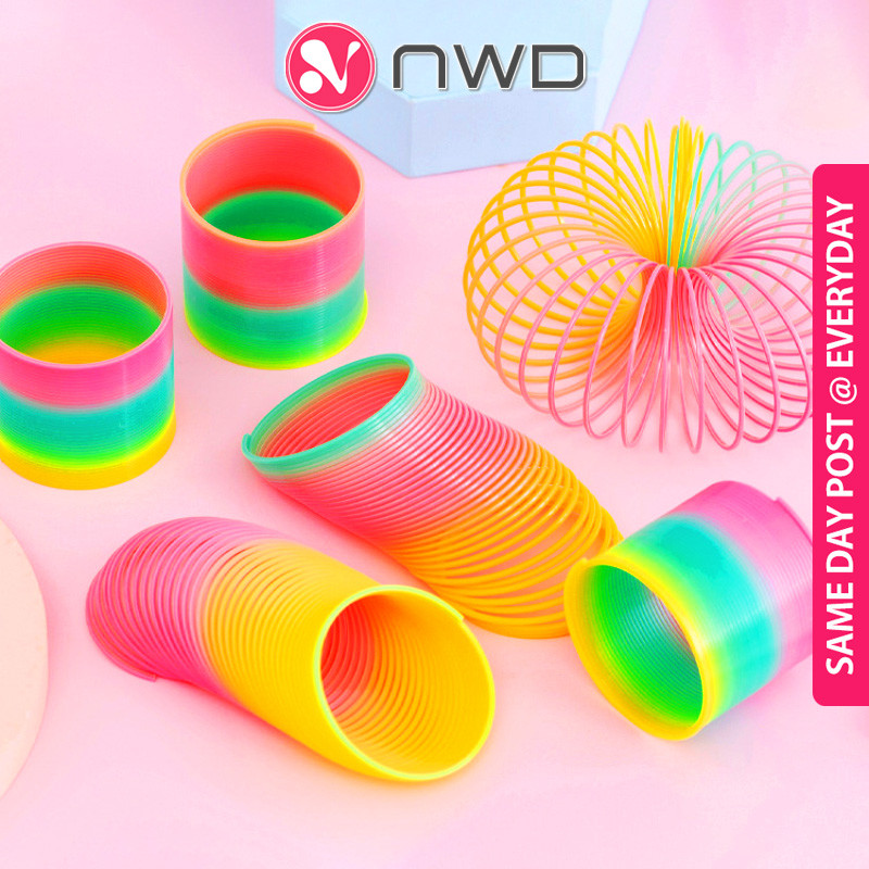 𝗘𝗔𝗦𝗘 𝗧𝗘𝗡𝗦𝗜𝗢𝗡 》Magical Rainbow Spring Coil Creative Kids Educational ...