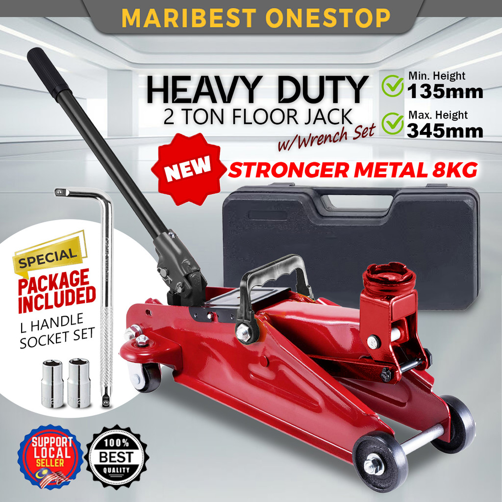 2 Ton Hydraulic Floor Jack With Box Portable Repair Jack Car Membaiki ...