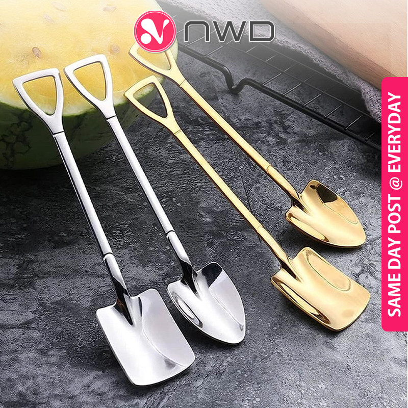𝗦𝗠𝗢𝗢𝗧𝗛 𝗣𝗢𝗟𝗜𝗦𝗛𝗘𝗗 》Stainless Steel Coffee Spoon Shovel Shape Coffee ...