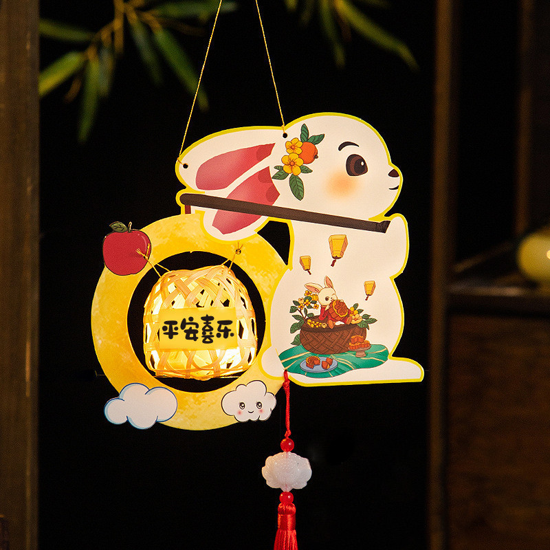 2025 Bamboo Woven Mid Autumn Festival Lantern Cute Rabbit Lantern DIY ...