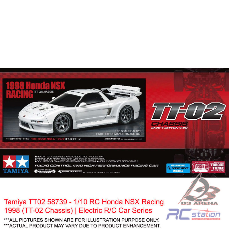 Tamiya TT02 #58739 - 1/10 RC Honda NSX Racing 1998 (TT-02 Chassis) | Electric R/C Car Series ...