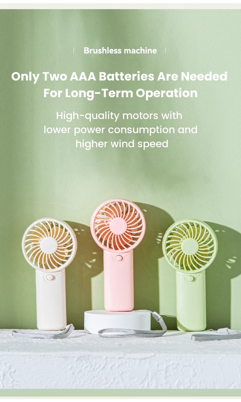 Upgraded AAA Battery Powered on Fan Portable Fan 1Speeds 5'' Quiet ...