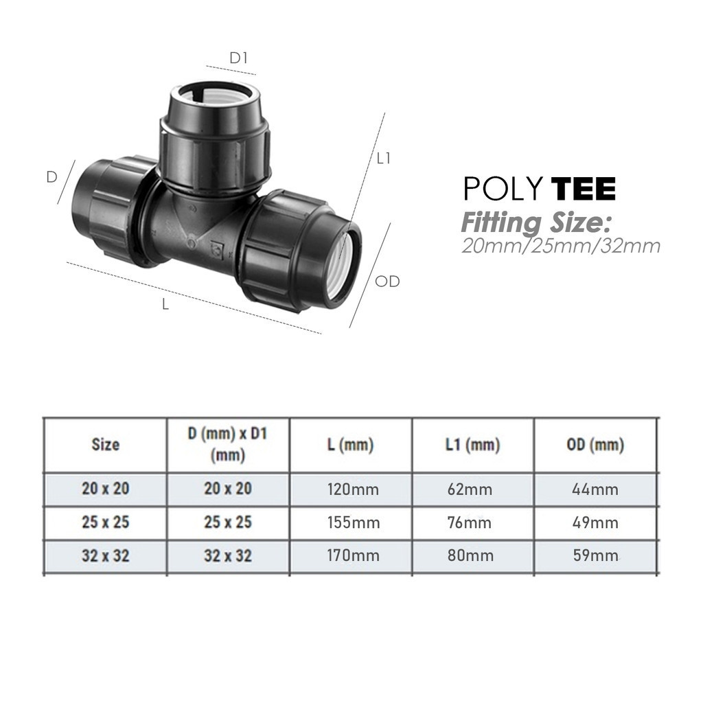 Poly Fitting Poly Pipe Connector HDPE Poly Pipe Fitting Sambungan Paip ...