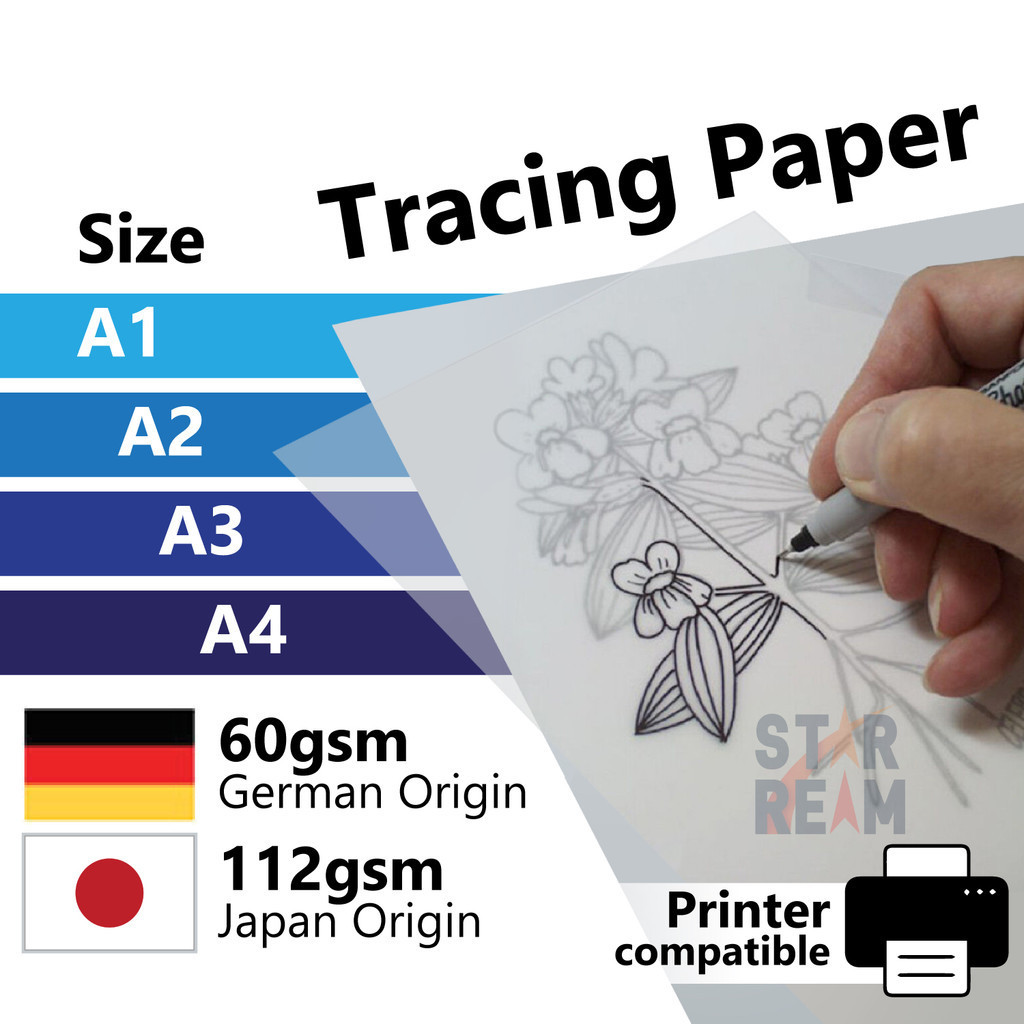 60g/112g Translucent Tracing Paper (A4/A3/A2/A1)/ Sketching Paper ...