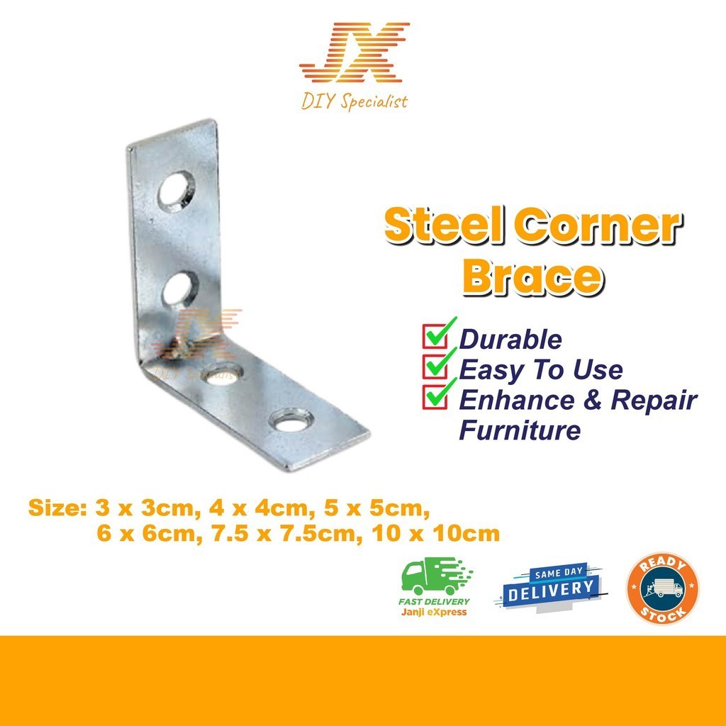 L Bracket Silver Zinc Plate 15mm Width Angle 90° Shape Shelf Shelve ...