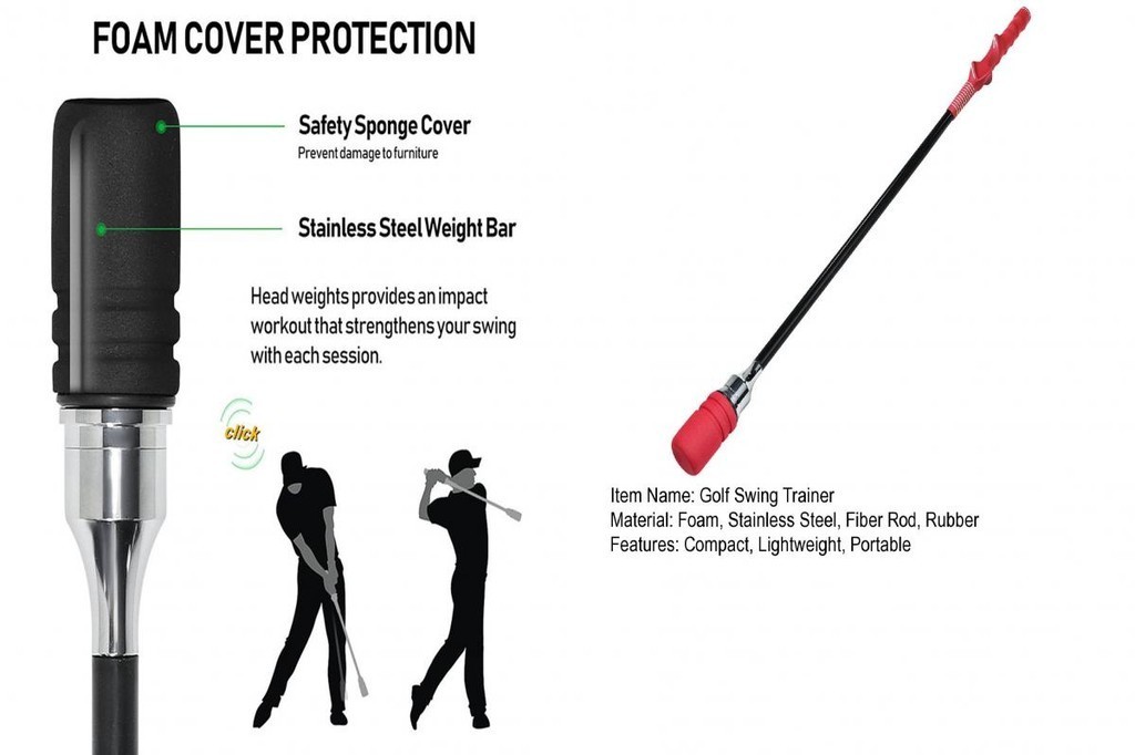 [FM] Golf Practice Stick with Sound Feedback Portable Golf Swing Stick ...
