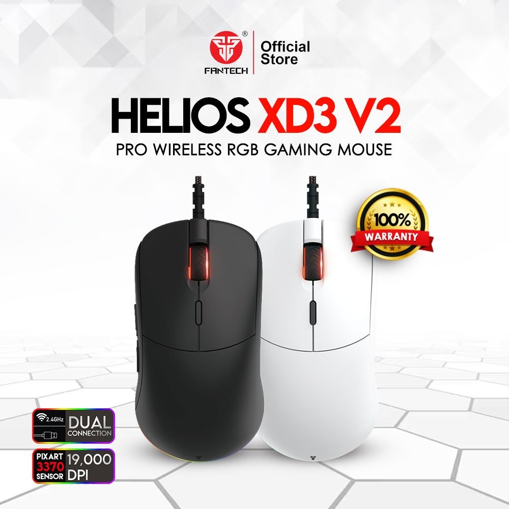 Fantech Helios XD3 V.2 Dual Connection Gaming Mouse Wireless and Wired ...