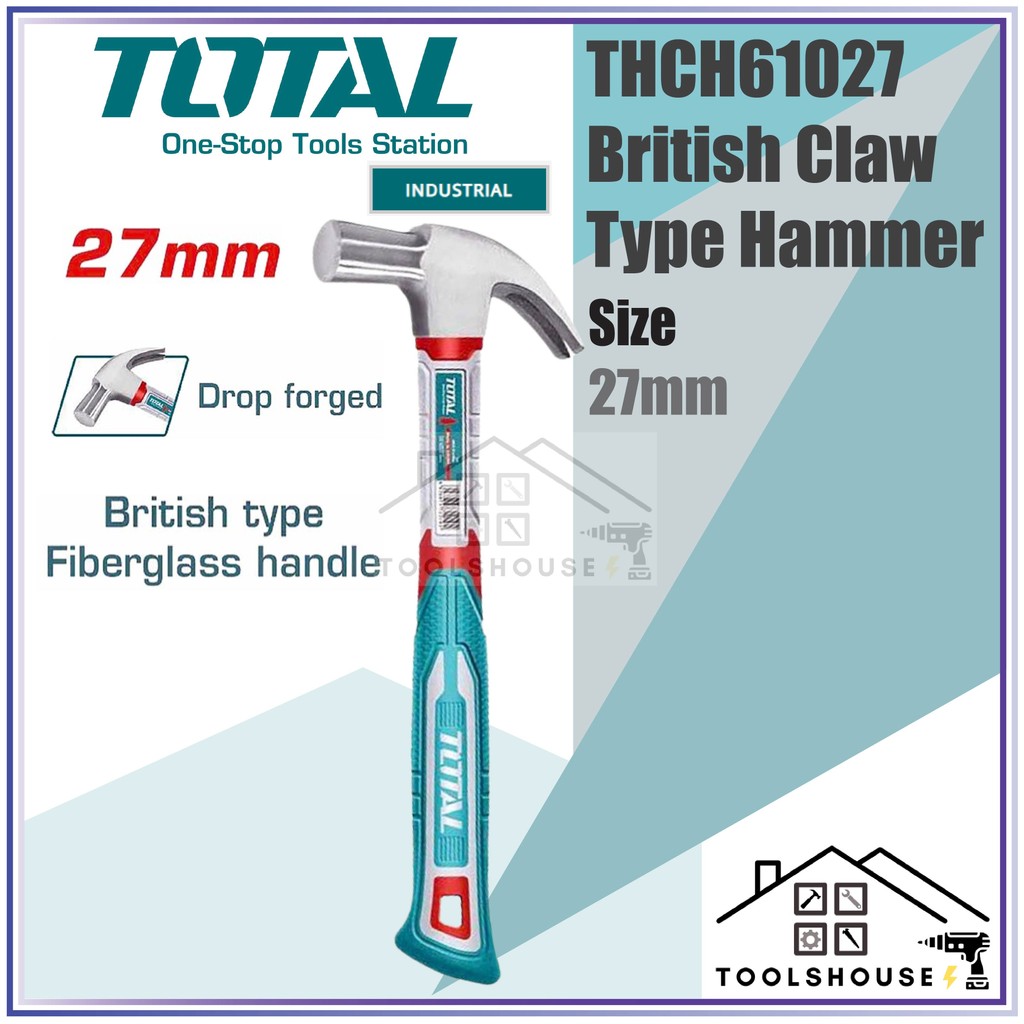 Total THCH61027 British Claw Type Hammer 27mm 英式爪式锤 | Shopee Malaysia
