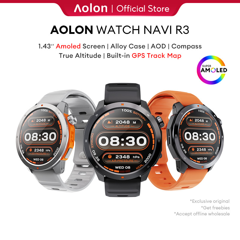 Aolon Navi R3 Amoled Smart Watch for Men GPS Map Amoled Waterproof ...