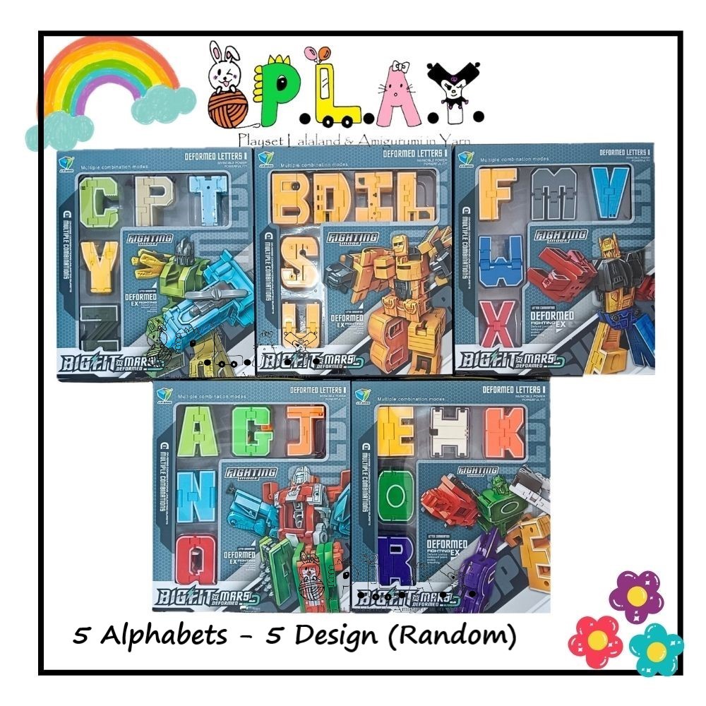 PLAY Number Alphabet Transforming Robot 15pcs Kids 0-9 =+-x÷ ...