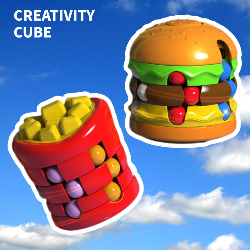 And Fun Colorful Burger Cube Fidget Spinner Toy For Kids With Relief ...