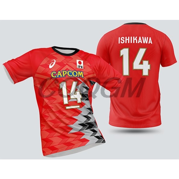 Japan CAPCOM Men's Volleyball 2024 Team Jersey custom name Full ...