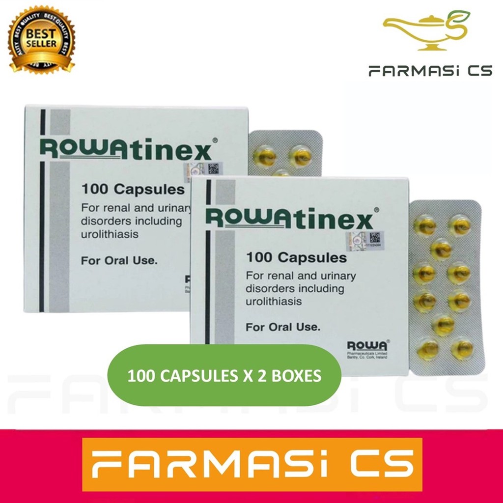 Rowatinex 100 Capsules x 2 Boxes [ TWIN ] EXP:02/2026 [ for renal and ...