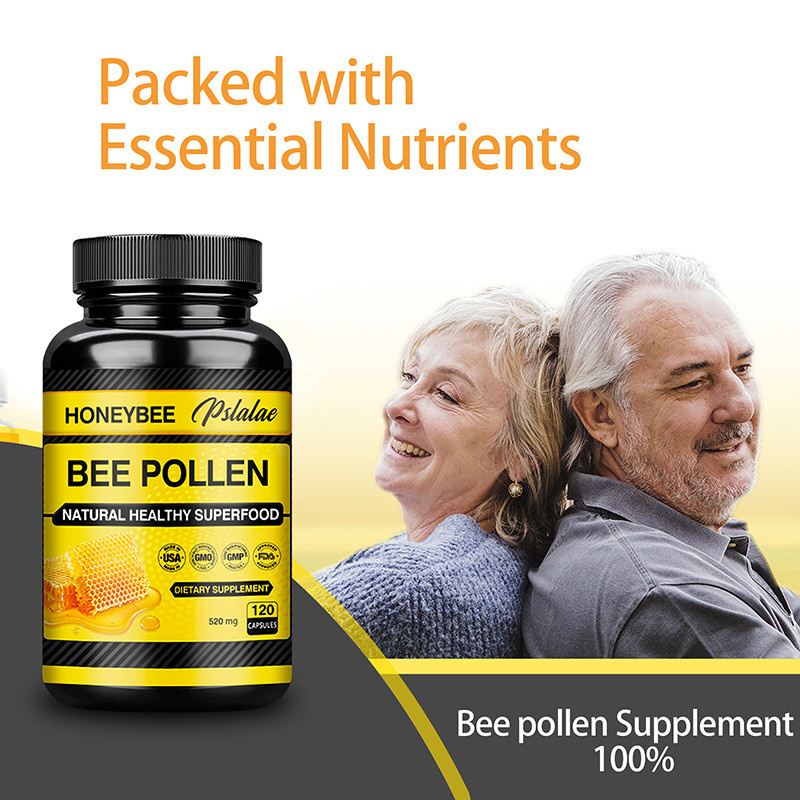 Pslalae Bee Pollen Supplements 100% Natural Raw Bee Pollen Vegetarian ...