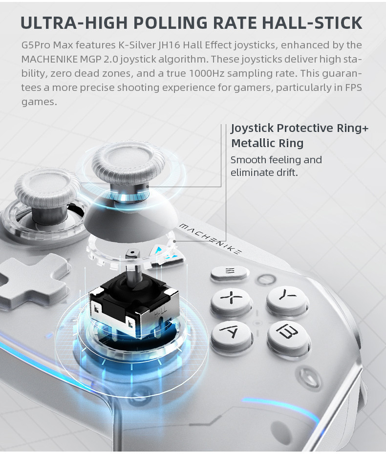 MACHENIKE G5Pro Max Set Offer Gaming Controller With RGB Charging Stand Hall Effect Stick ...