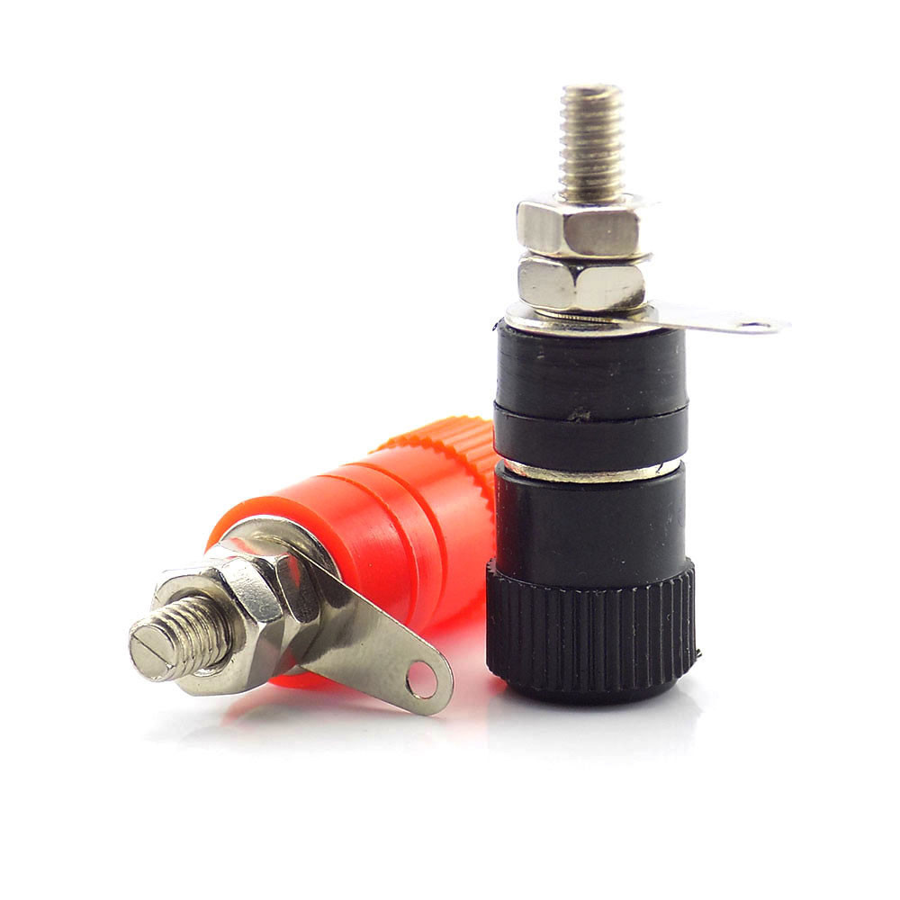 【10PCS】JS-910B Connector Banana Plug red black Power Banana Socket Binding Post Mount Plug Jack ...