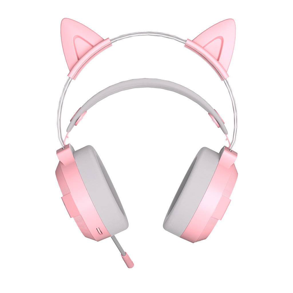 Royal Kludge RK computer cute led rgb wired gamer cat ear gaming ...