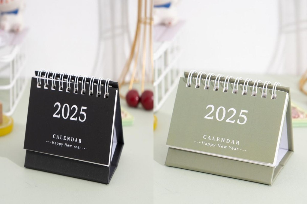 NTA Vertical Flip-top Calendar Triangular Folding Desk Calendar 2025 ...