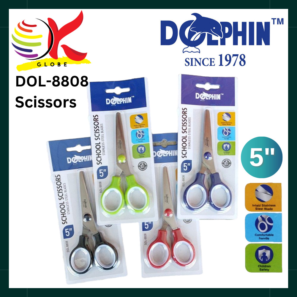 DOLPHIN INLAID STAINLESS STEEL BLADE 5INCH SCISSOR PREMIUM QUALITY ...