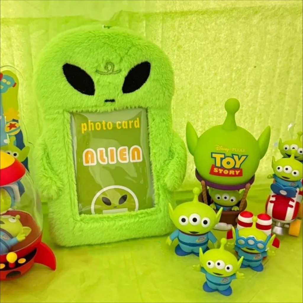 Kawaii Cartoon Alien Plush Photocard Holder Business Card Holder Credit ...