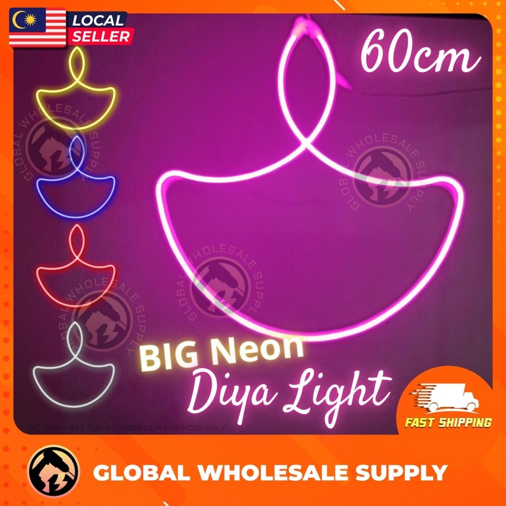 BIG SIZE Neon Diya Light Neon Sign Festival of Light Deepavali ...