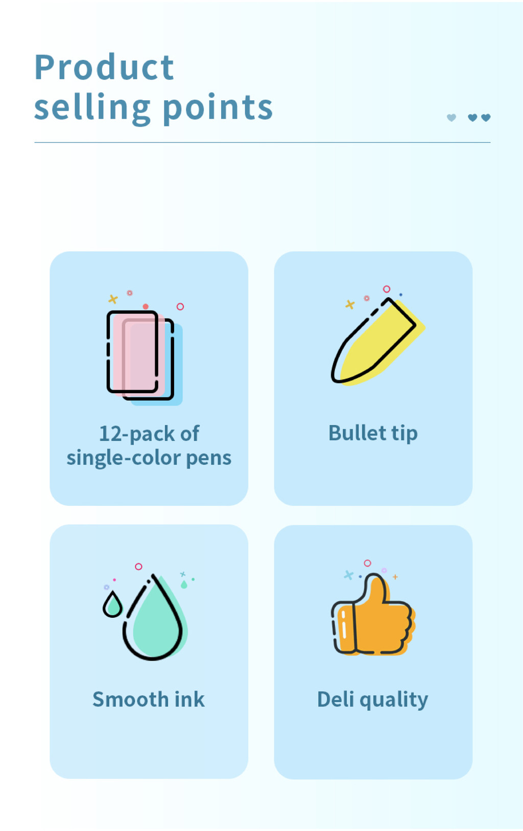 Deli Color Ink Gel Pen 0.5mm Gradient Gel Ink Ball Pen Smooth Writing ...