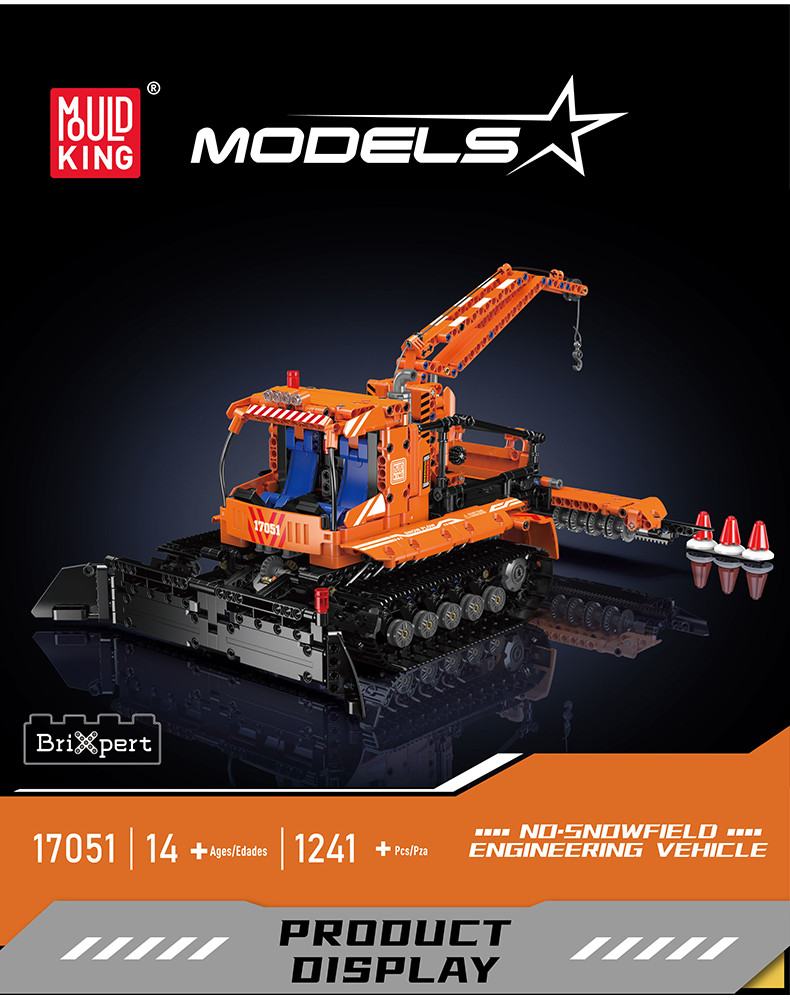 Mould King 17051 Construction Remote Controlled Snow Groomer Building ...