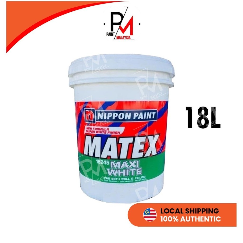 NIPPON PAINT Matex Maxi White 15245 18 Liter Wall Ceiling Interior ...