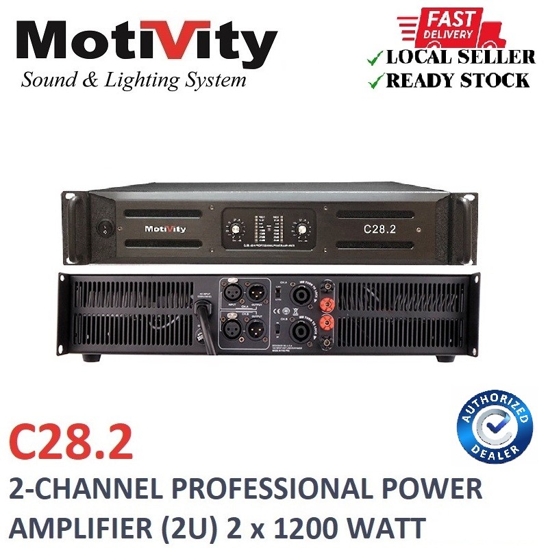 MOTIVITY C28.2 2-Channel Professional Power Amplifier - 2 x 1200 Watt ...