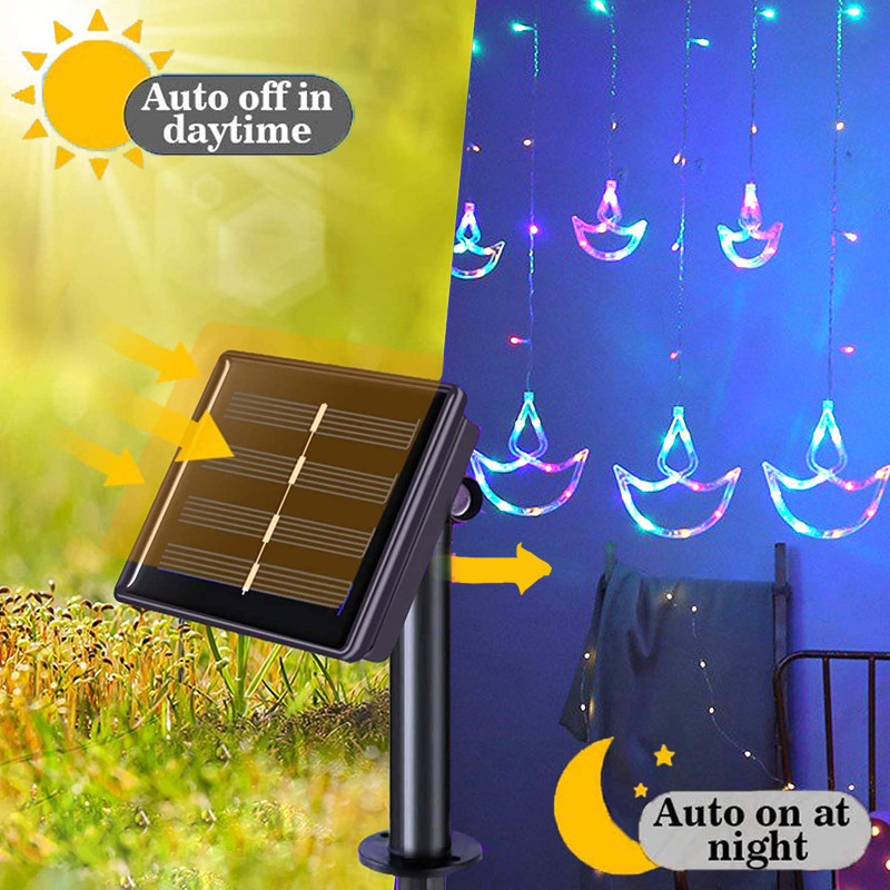 Solar Deepavali Light Diwali Curtain Light for Muslim EID Hari Raya ...