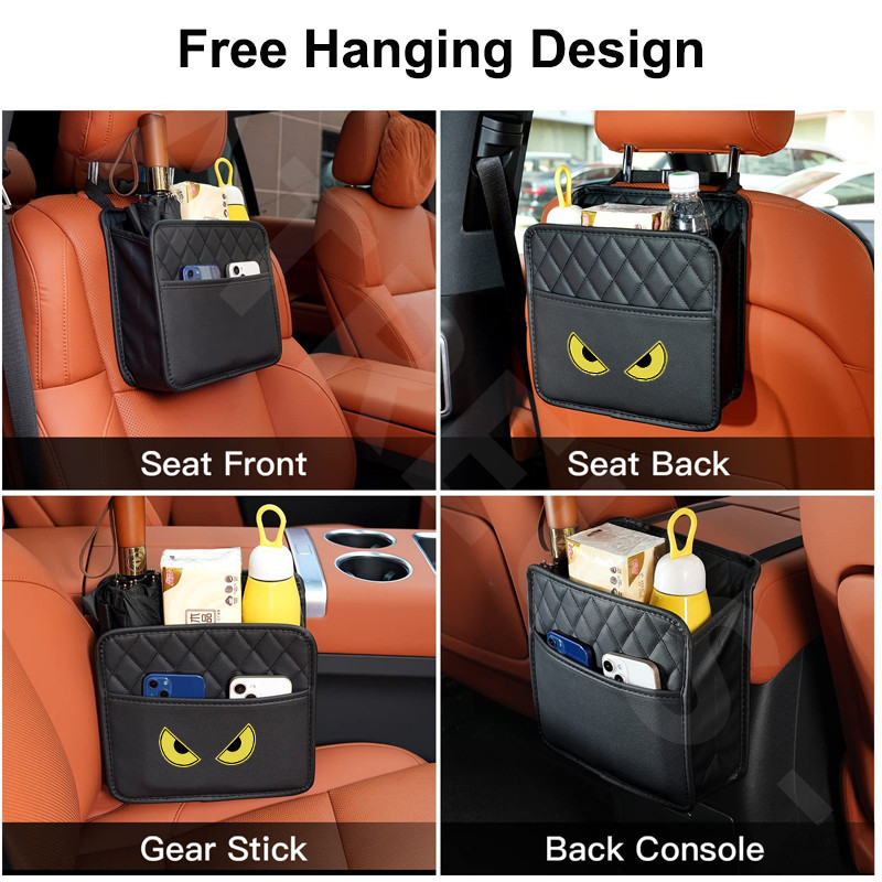 Car Back Seat Storage Bag Leather Organizer Car Cup Holder Tissue Phone ...