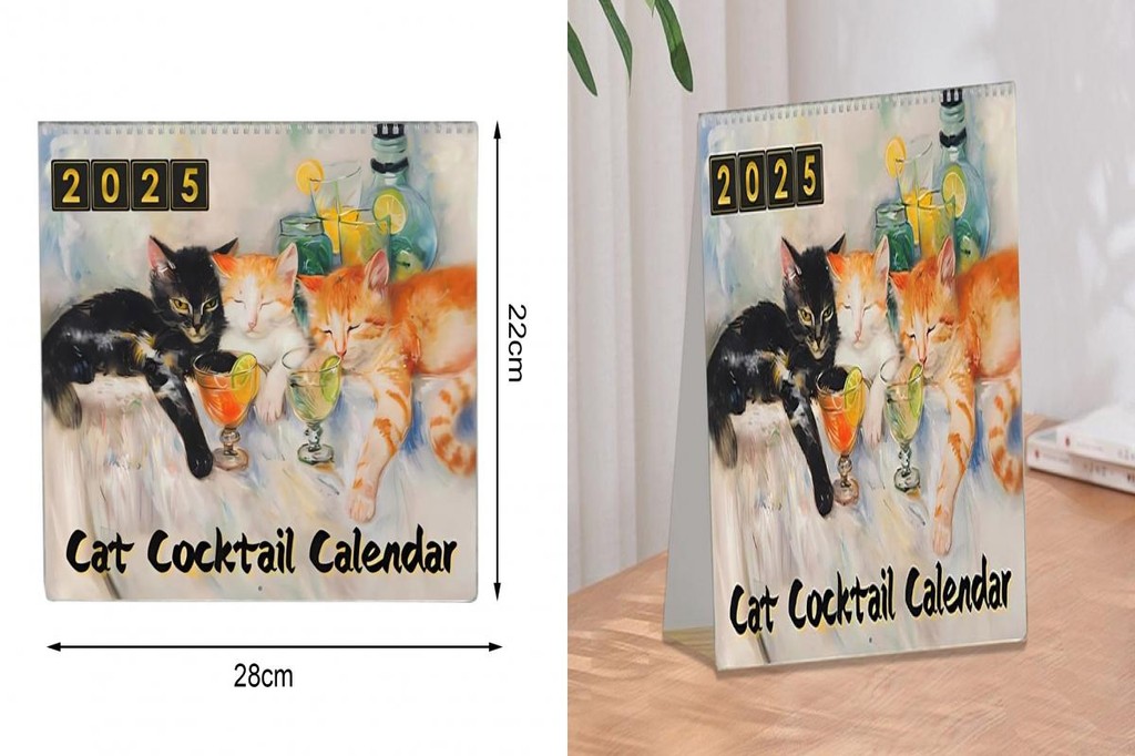 [CS] Cat Art Calendar Cat Themed Calendar 2025 Cat Cocktails Desktop ...
