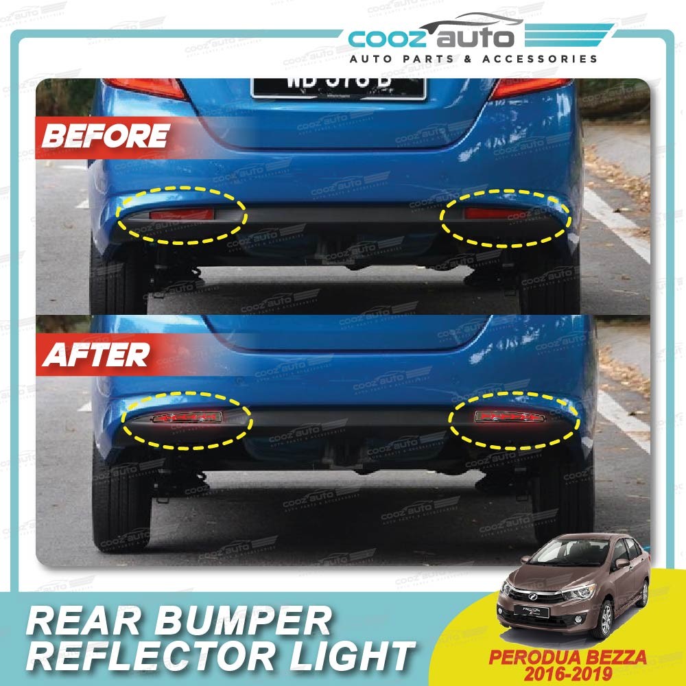 Perodua Bezza 2016 - 2019 Car Rear Bumper Reflector LED Brake Lamp ...
